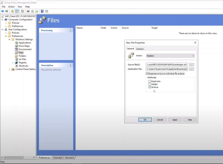 SAP GUI GPO: Configuring SAP GUI using window GPO - Version 750